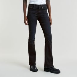 G-Star Raw Bootcut-Jeans G-STAR "3301 Flare Wmn", Damen, Gr. 26, L&auml;nge 30, schwarz (worn in schwarz vortex), Denim/Jeans, Obermaterial: 91% Baumwolle, 7% Elastomultiester, 2% Elasthan, bootcut fit normal, Jeans, aus Stretch-Denim