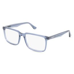 Police VPLN17 Brille Unisex | Fassung: Vollrand, Quadratisch, Blau Transparent