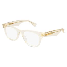 Bottega Veneta BV1155O Brille Unisex | Fassung: Vollrand, Quadratisch, Beige Transparent
