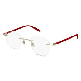 Montblanc MB0223O Brille Unisex | Fassung: Vollrand, Rund, Silber Rot