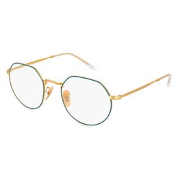 Ray-Ban RX6465 Brille Unisex | Fassung: Vollrand, Quadratisch, Gold Gr&uuml;n