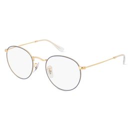 Ray-Ban RX3447V Brille Unisex | Fassung: Vollrand, Rund, Blau Gold