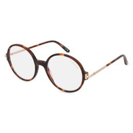 Tom Ford FT5914-B Brille Unisex | Fassung: Vollrand, Rund, Havanna Dunkel