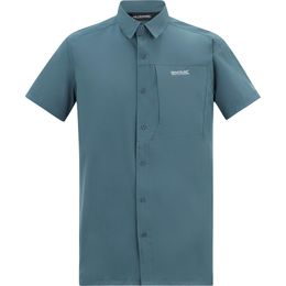 Regatta Anti-Insect Travel Light Herren Kurzarmhemd blau M - Herrenshirts, -hemden & -pullover