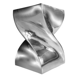 Riess Ambiente riess-ambiente Beistelltisch TWIST - 30cm silber Aluminium poliert Sitzhocker Modern Design