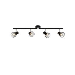 Brilliant Lampe Blacky Spotrohr 4flg schwarz 4x D45, E14, 40W, geeignet f&uuml;r Tropfenlampen (nicht enthalten) Arm schwenkbar / K&ouml;pfe schwenkbar