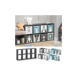 VICCO Raumteiler Standregal B&uuml;cherregal 8 F&auml;cher Scutum Grau Kinder-Faltboxen
