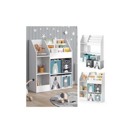 VICCO Kinderregal B&uuml;cherregal Wandregal Luigi Wei&szlig; 100x114 cm modern Faltbox Kinderzimmer Regal Spielzeugregal Dekoregal Standregal Aufbewahrungsregal W&uuml;rfelregal Ablage Fach freistehend