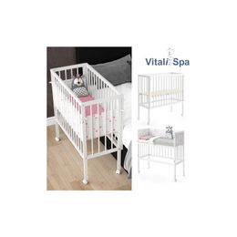 Vitalispa Beistellbett SOPHIE Wei&szlig; Babybett Stillbett Stubenbett Nestchen Boxspringbett 2 Seitenteile
