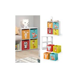 VICCO B&uuml;cherregal W&uuml;rfelregal Standregal Tetra Wei&szlig; Raumteiler Kinder-Faltboxen
