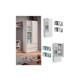 VICCO Kleiderschrank Schlafzimmerschrank Ruben Wei&szlig; Schubladen Kinder-Faltboxen