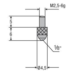 Helios-Preisser HM-Messeinsatz M2,5mm Kugeleinsatz 1/8 (0710297)