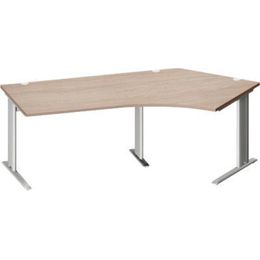 Sch&auml;fer Shop Sch&auml;fer Shop Pure Winkelschreibtisch PLANOVA BASIC, 135&deg; Winkel rechts, C-Fu&szlig;, B 2165 x T 800/800 x H 717 mm, Eiche/wei&szlig; + Kabelkanal
