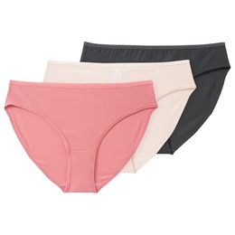 Gina Benotti 3 Damen Slips mit Rippstruktur