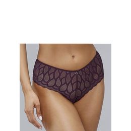 Lascana Panty 'Evita' violett Gr. 48/50 f&uuml;r Damen. Mit Spitze, Schleife, Schmuckelement