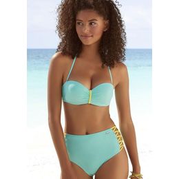 Venice Beach Highwaist-Bikini-Hose 'Anna' gr&uuml;n Gr. 34
