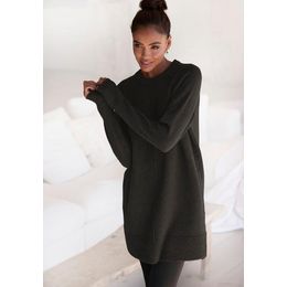 Lascana Longpullover schwarz Gr. 32/34 f&uuml;r Damen. Mit Rundhals. Figurumspielend