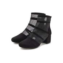 Lascana Stiefelette 'Ankle Boots, Stiefel' schwarz Gr. 40 f&uuml;r Damen. Mit Mesheinsatz