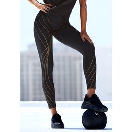 active by Lascana LASCANA ACTIVE Leggings schwarz Gr. XS (32/34) f&uuml;r Damen. Mit Druck, Logodruck. Figurbetont