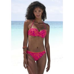 Venice Beach Set: B&uuml;gel-Bandeau-Bikini 'Kensi' mehrfarbig Gr. 32 Cup A. Mit H&auml;kelkante. Mit B&uuml;gel Und Mit Seitlichen St&auml;bchen
