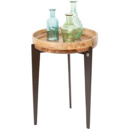 Beistelltisch Tom Tailor HOME "T-TRAY TABLE HIGH", gelb (mango natur), B:40cm H:56cm T:40cm, Tische, Beistelltisch, mit Tablett, rund, &oslash; 40 cm
