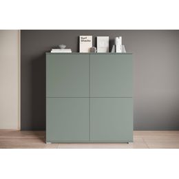 PC-Schrank Inosign "Kenia, Sekret&auml;r, Home Office", salbei, B:120cm H:125cm T:39,5cm, Sekret&auml;re, Mit Push-to-open, Tastaturauszug und praktischem Stauraum