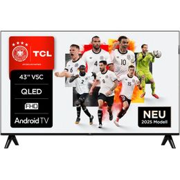 TCL QLED-Fernseher "43V5CX1", Energieeffizienz: F (A-G), schwarz, 43 &Prime;, Fernseher, Android TV, Dolby Audio, HDR, Slim, Bluetooth, Google Cast