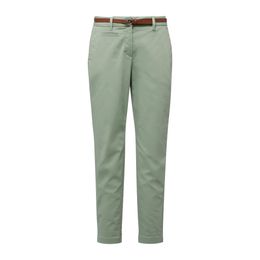 Chinohose comma, Damen, Gr. 46, L&auml;nge 24, khaki, Web, Obermaterial: 65% Baumwolle, 30% Polyester, 5% Elasthan, slim fit 7/8-L&auml;nge, Hosen Chinohose, mit G&uuml;rtel und Stretch