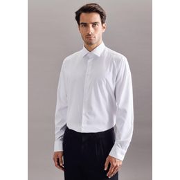 Businesshemd Seidensticker "Schwarze Rose", Herren, Gr. L41, normale &Auml;rmell&auml;ngen, wei&szlig;, 93% Polyester, 7% Elasthan, unifarben, regular fit, 2-Knopf-Manschette, Hemden, Regular 1/1 Kentkragen Uni
