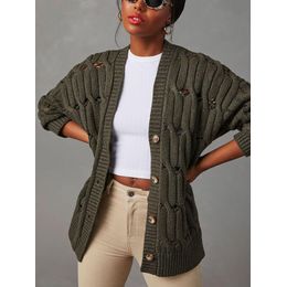 Milan Kiss Cardigan in Khaki - 64% | Gr&ouml;&szlig;e M | Damen-pullover-cardigans