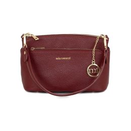 Mia Tomazzi Leder-Schultertasche "Bardolino" in Bordeaux - (B)25 x (H)17 x (T)13 cm - 73% | Damen-taschen