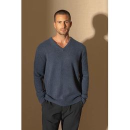 Perfect Cashmere Kaschmir-Pullover "Enzo" in Dunkelblau - 58% | Gr&ouml;&szlig;e XL | Herren-plussize