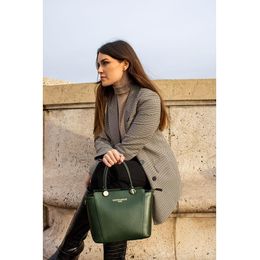 Victor & Hugo Paris Leder-Henkeltasche "Cavoli" in Gr&uuml;n - (B)30 x (H)20,5 x (T)14,5 cm - 70% | Damen-taschen