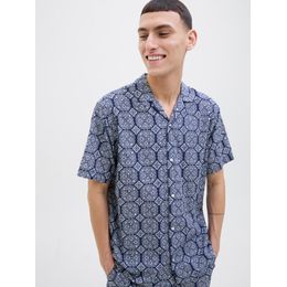 Jack & Jones Jack & Jones Hemd in Dunkelblau/ Wei&szlig; - 51% | Gr&ouml;&szlig;e M | Herren-plussize