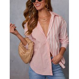 LA Angels Bluse in Rosa/ Wei&szlig; - 58% | Gr&ouml;&szlig;e M | Damen-blusen