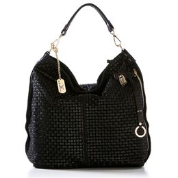 Anna Morellini Leder-Shopper "Caroline" in Schwarz - (B)42 x (H)38 x (T)17 cm - 72% | Damen-taschen