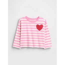 GAP Longsleeve in Rosa/ Creme - 43% | Gr&ouml;&szlig;e 104 | Baby-langarmshirts