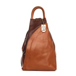 Lucca Baldi Leder-Rucksack "Novara" in Cognac/ Braun - (B)29 x (H)34 x (T)13 cm - 70% | Damen-taschen