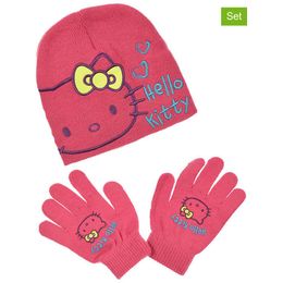 Hello Kitty 2tlg. Winteraccessoires-Set "Hello Kitty" in Pink - 65% | Gr&ouml;&szlig;e 54 cm | Kindermuetzen