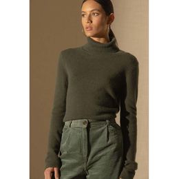 Perfect Cashmere Kaschmir-Rollkragenpullover in Khaki - 55% | Gr&ouml;&szlig;e XL | Damen-pullover-cardigans