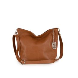 Lucca Baldi Leder-Schultertasche "Trapani" in Camel - (B)33 x (H)25 x (T)14 cm - 72% | Damen-taschen