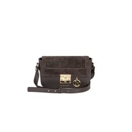 Lia Biassoni Leder-Umh&auml;ngetasche "Camoscio" in Dunkelbraun - (B)24 x (H)16 x (T)7 cm - 70% | Damen-taschen