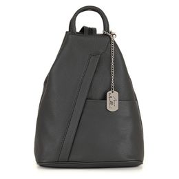 Anna Morellini Leder-Rucksack "Renata" in Anthrazit - (B)24,5 x (H)30 x (T)7 cm - 75% | Damen-taschen