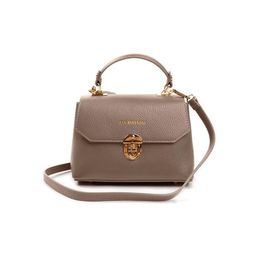 Lia Biassoni Leder-Henkeltasche in Taupe - (B)23 x (H)16 x (T)12 cm - 71% | Damen-taschen