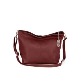Lucca Baldi Leder-Schultertasche "Trapani" in Bordeaux - (B)33 x (H)25 x (T)14 cm - 74% | Damen-taschen