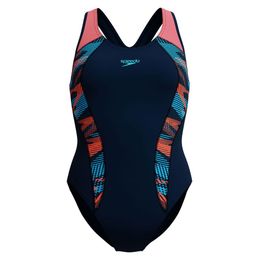 Speedo Badeanzug "Eco+ Plastisol" in Dunkelblau/ Bunt - 30% | Gr&ouml;&szlig;e 36 | Damen-bademode