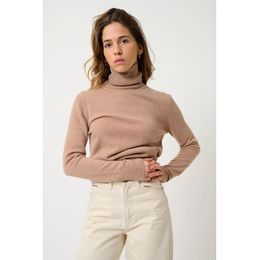 AUTHENTIC CASHMERE Kaschmir-Rollkragenpullover "Bise" in Beige - 56% | Gr&ouml;&szlig;e L | Damen-pullover-cardigans
