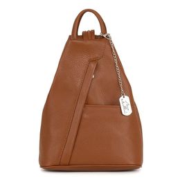 Anna Morellini Leder-Rucksack "Renata" in Cognac - (B)24,5 x (H)30 x (T)7 cm - 71% | Damen-taschen