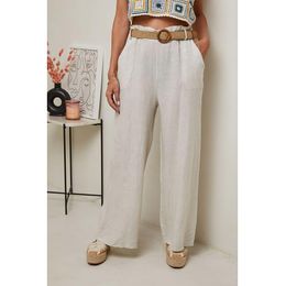 Le Monde du Lin Leinen-Hose in Creme - 70% | Gr&ouml;&szlig;e 38/40 | Damenhosen