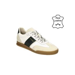 Bullboxer Leder-Sneakers in Wei&szlig;/ Beige/ Dunkelgr&uuml;n - 62% | Gr&ouml;&szlig;e 45 | Herrensneakers